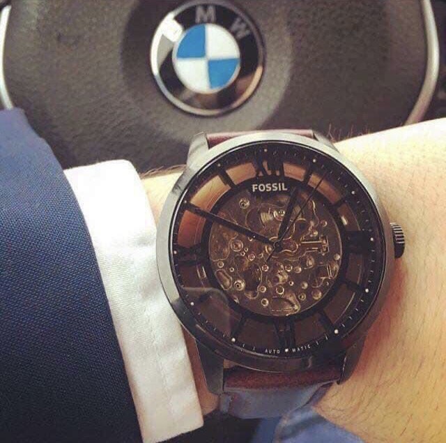 Đồng Hồ Nam Fossil Townsman Automatic Dark Brown Leather Watch ME3098 ...